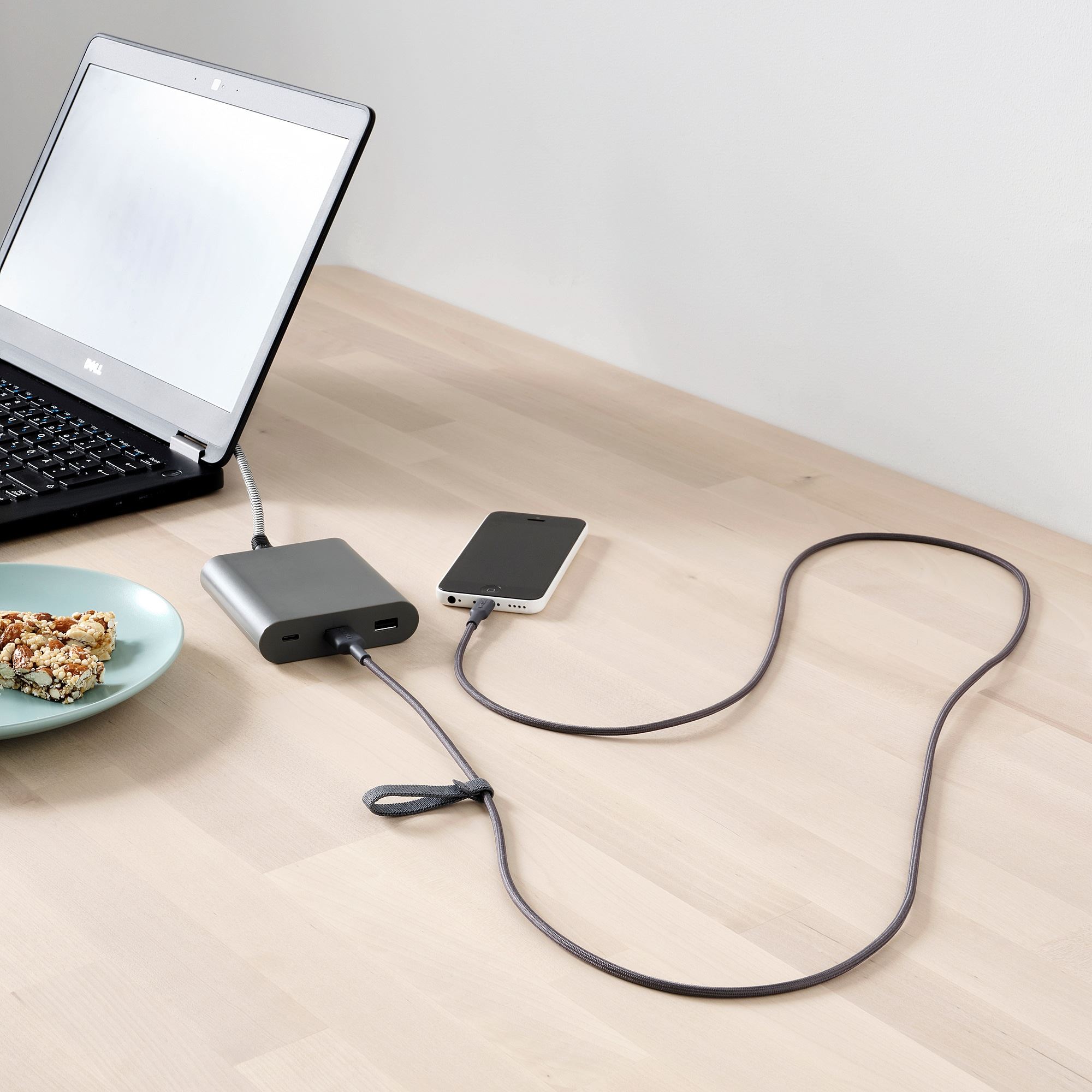 LILLHULT koyu gri 1.5 m Lightning - USB kablo | IKEA