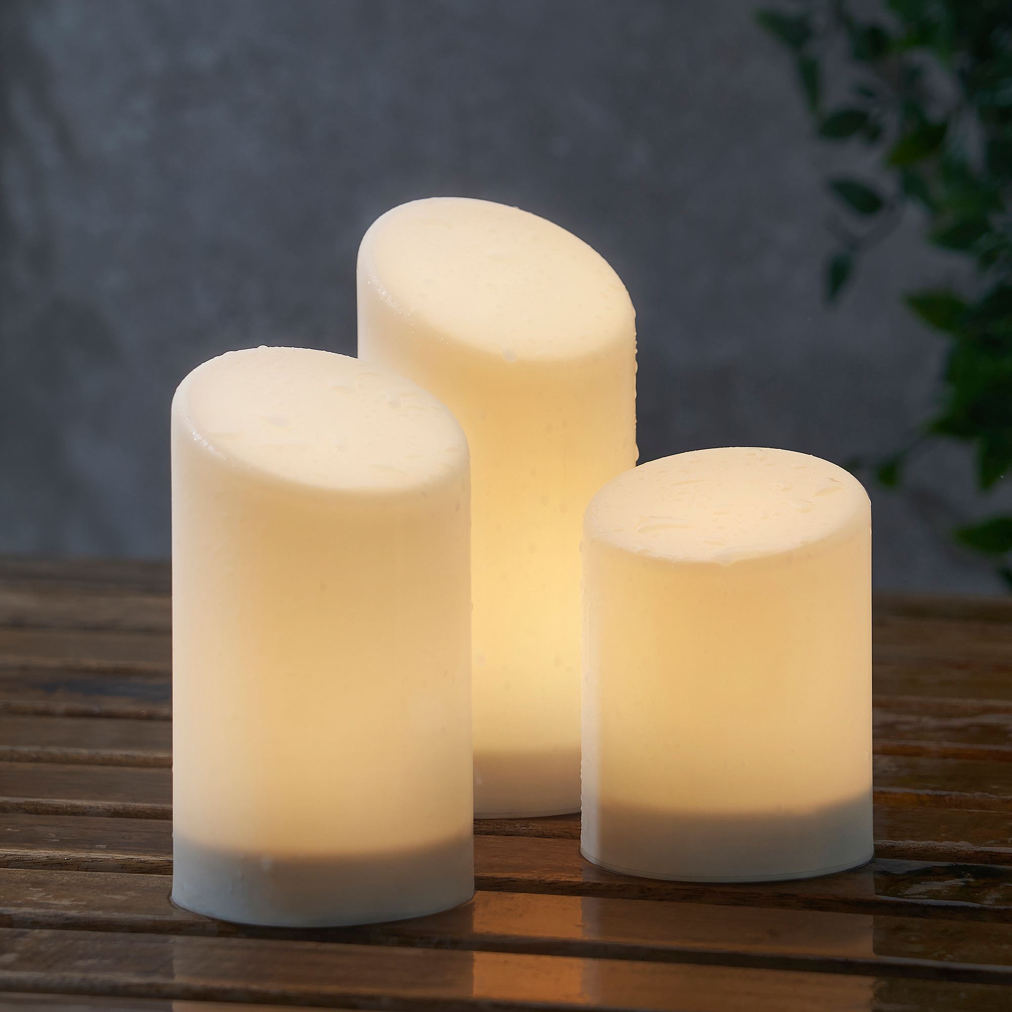 ADELLÖVSKOG white LED scented block candle | IKEA
