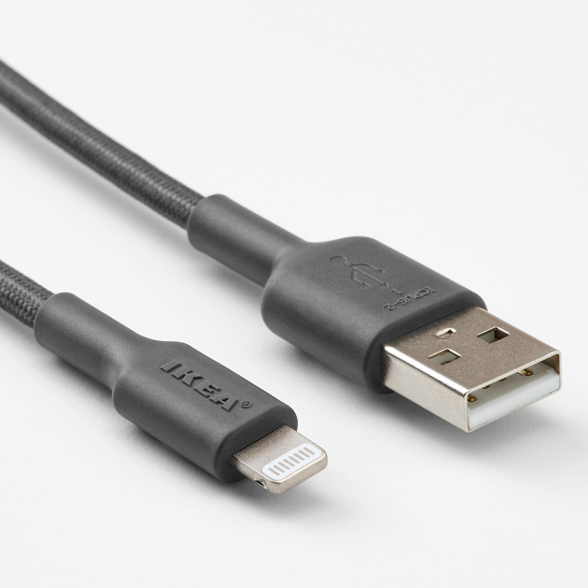 LILLHULT koyu gri 1.5 m Lightning - USB kablo | IKEA