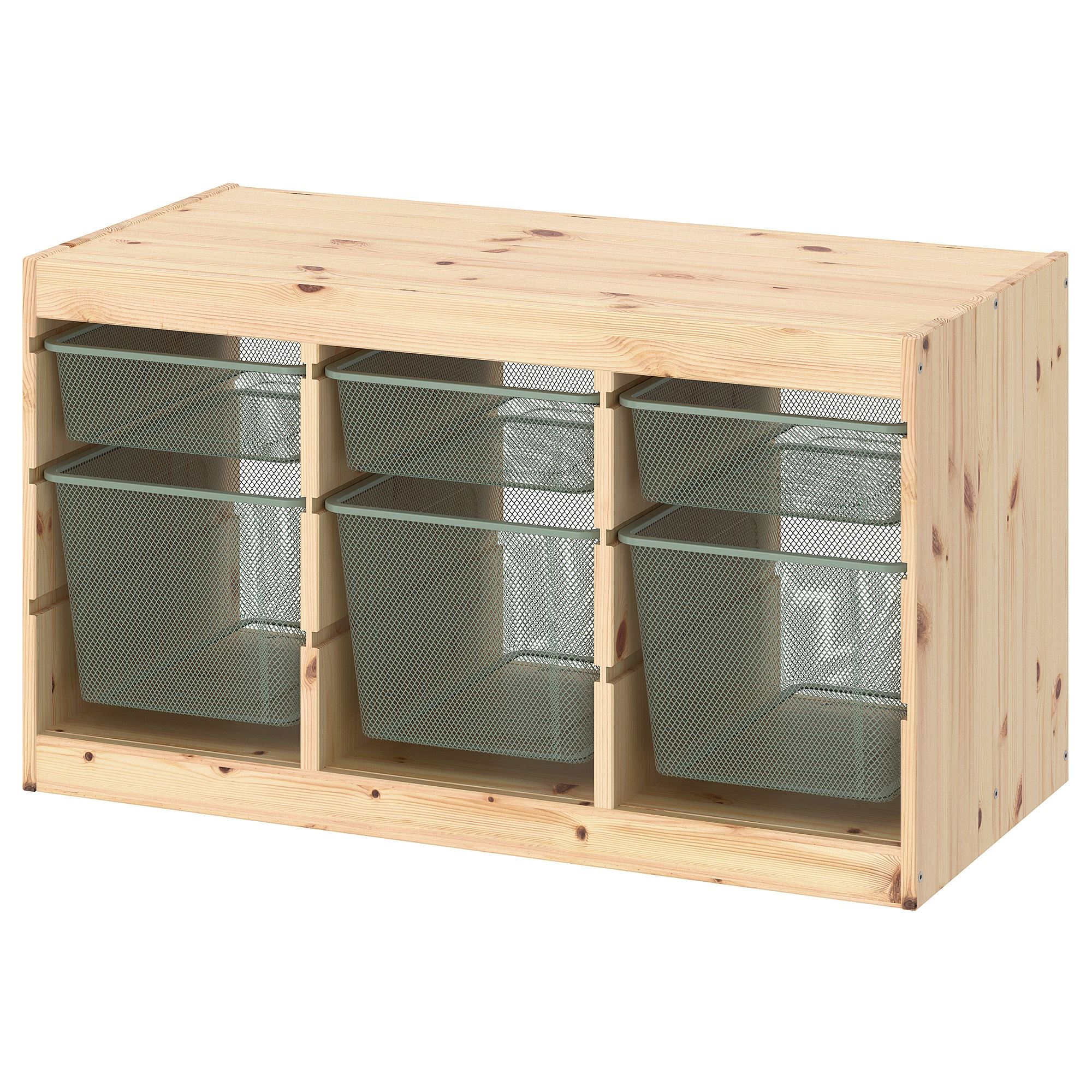 TROFAST çam-açık yeşil-gri 93x44x52 cm saklama ünitesi | IKEA