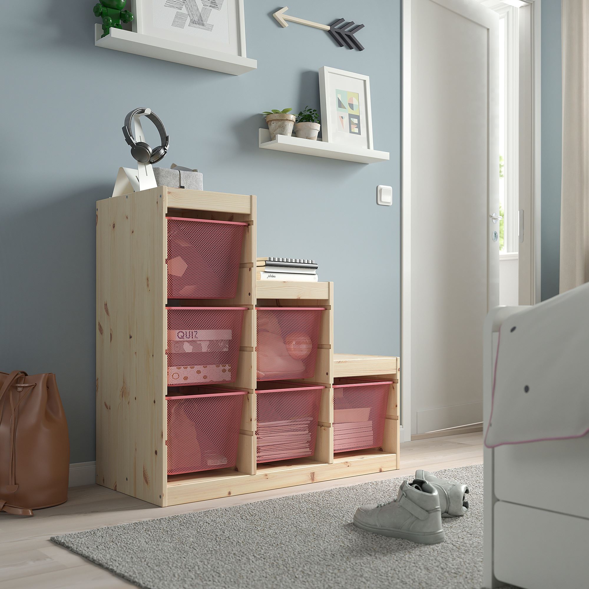 TROFAST çam-açık kırmızı 94x44x91 cm saklama ünitesi | IKEA