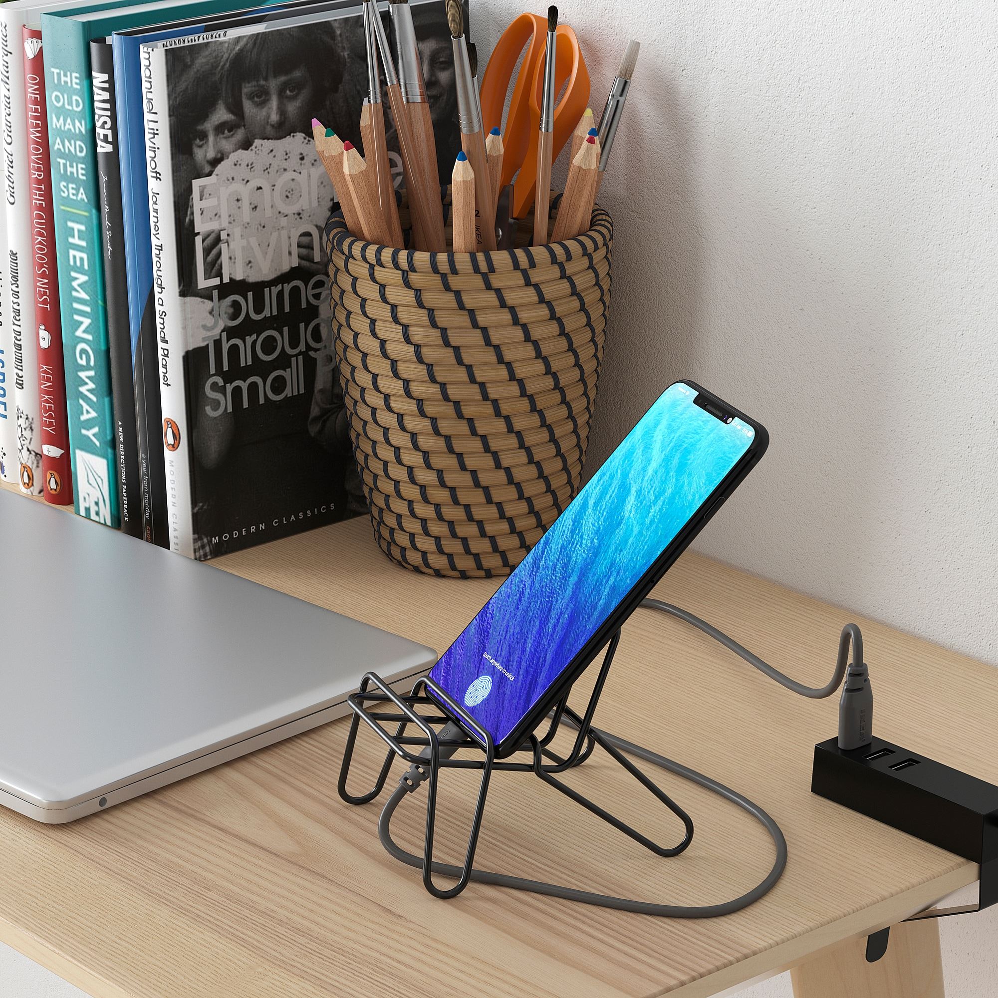 KRUBBET siyah telefon/tablet standı | IKEA