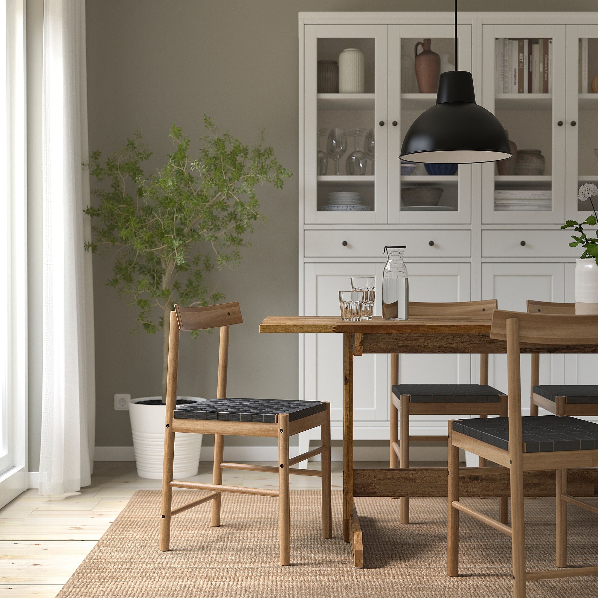 NACKANAS acacia upholstered wooden chair | IKEA