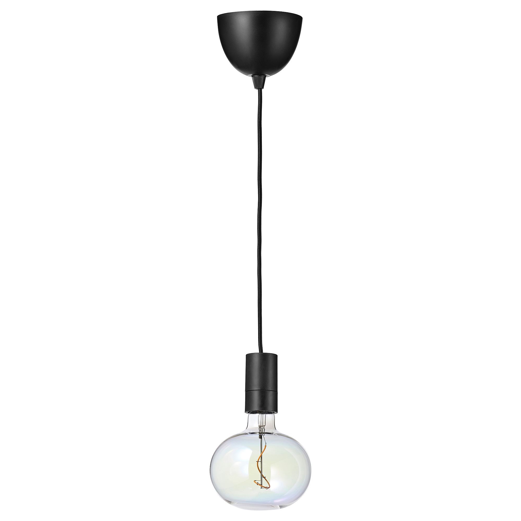 SUNNEBY/MOLNART black/multicolour pendant lamp with light bulb | IKEA