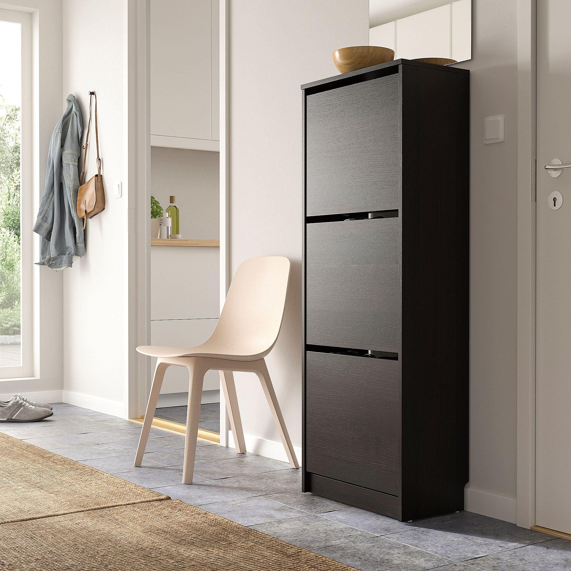 BISSA blackbrown 49x28x135 cm shoe cabinet/storage | IKEA