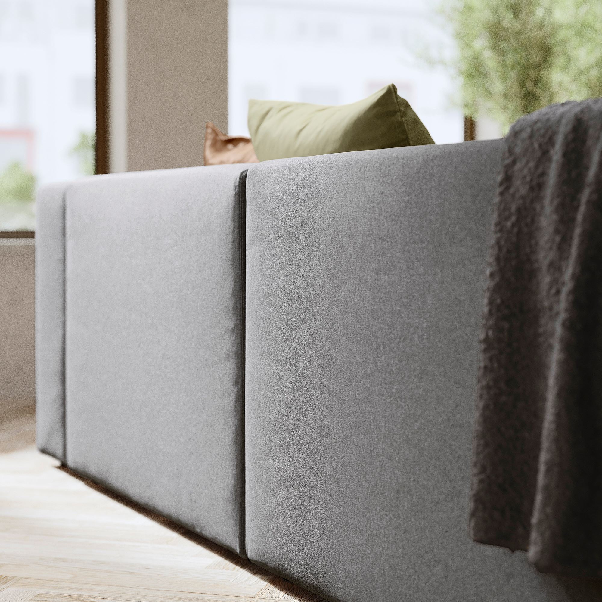 JATTEBO tonerud grey 3-seat sofa | IKEA