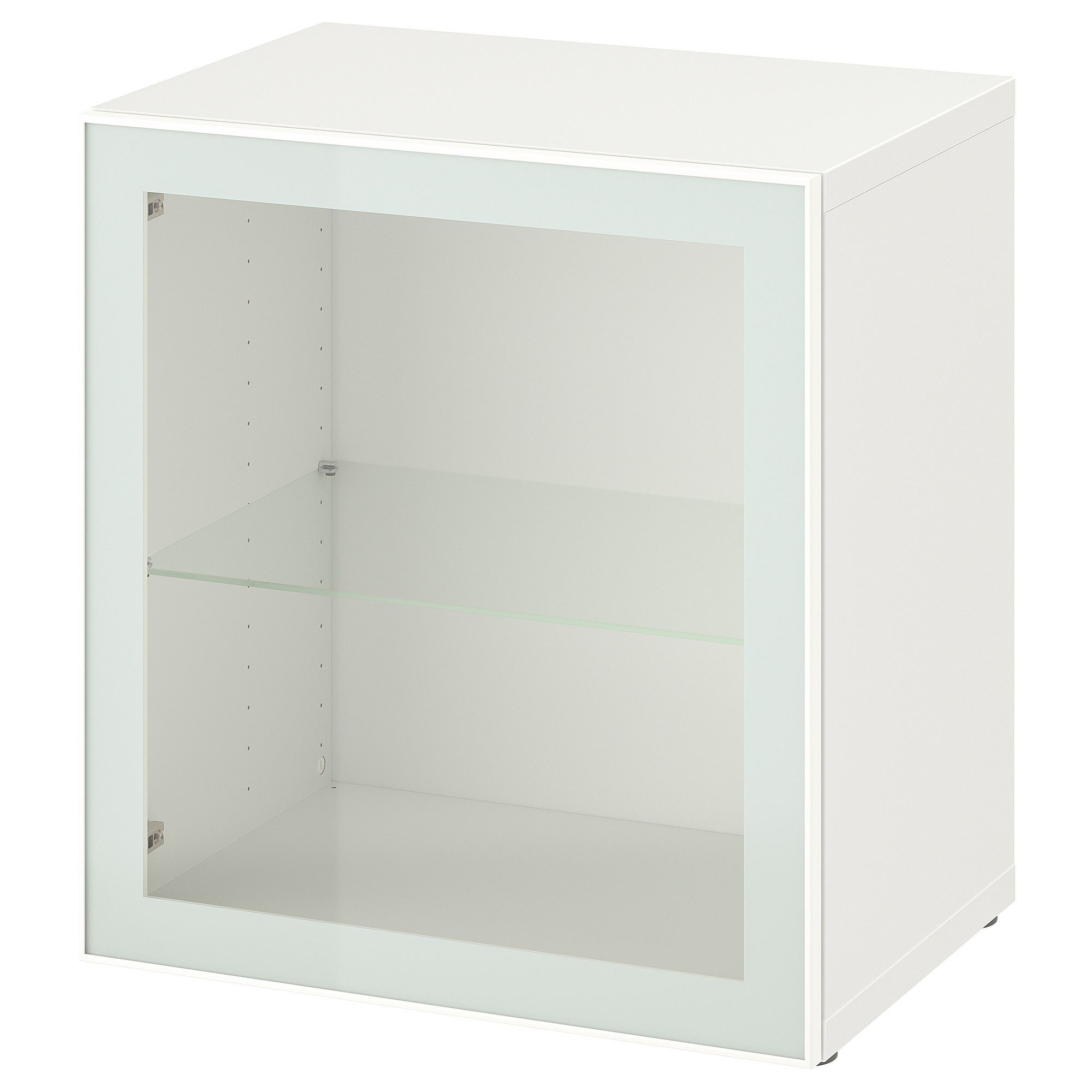 BESTA white/clear glass 60x42x64 cm shelving unit | IKEA