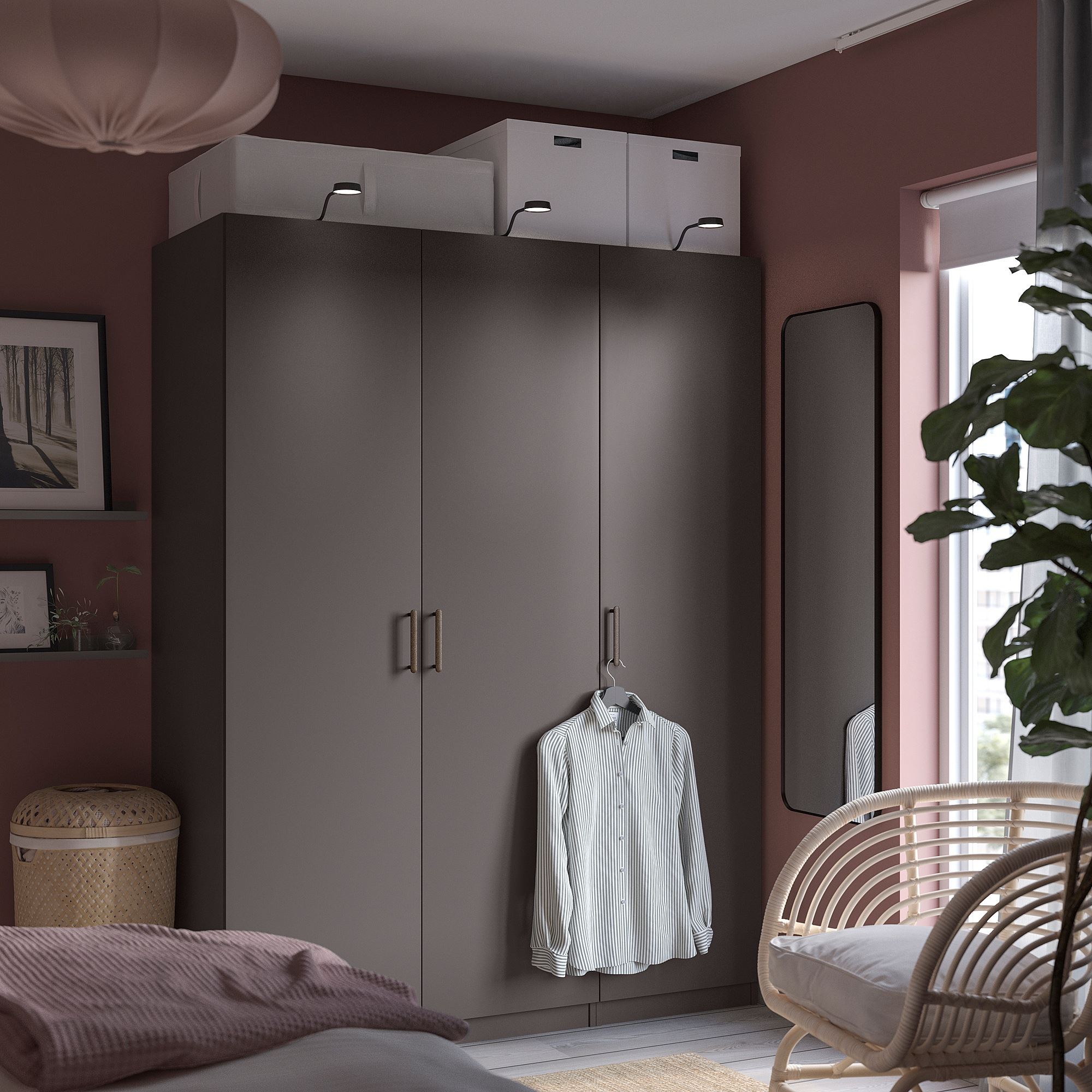 PAX/FORSAND koyu gri 150x60x201 cm PAX gardırop | IKEA