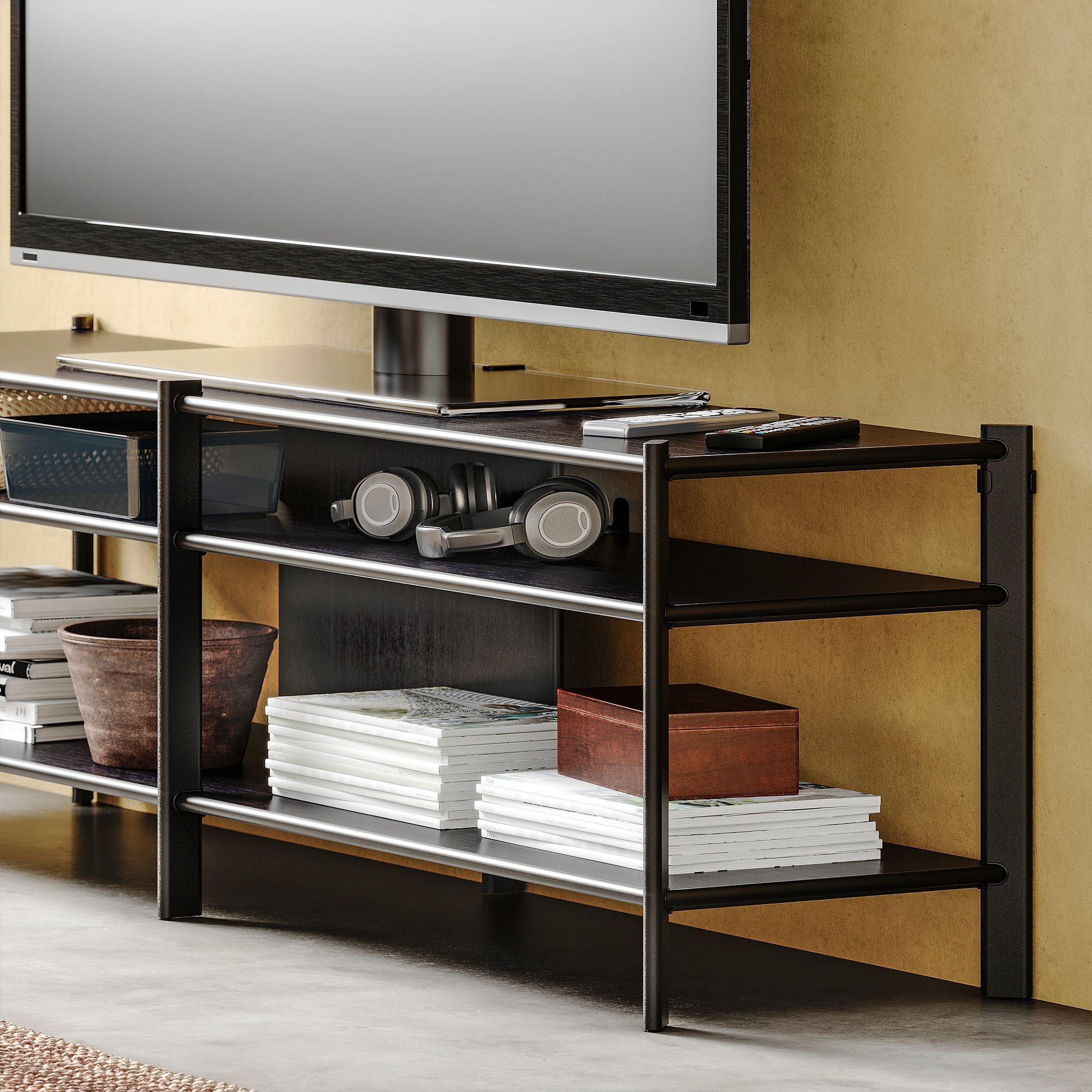 JATTESTA black 160x40x49 cm tv bench | IKEA