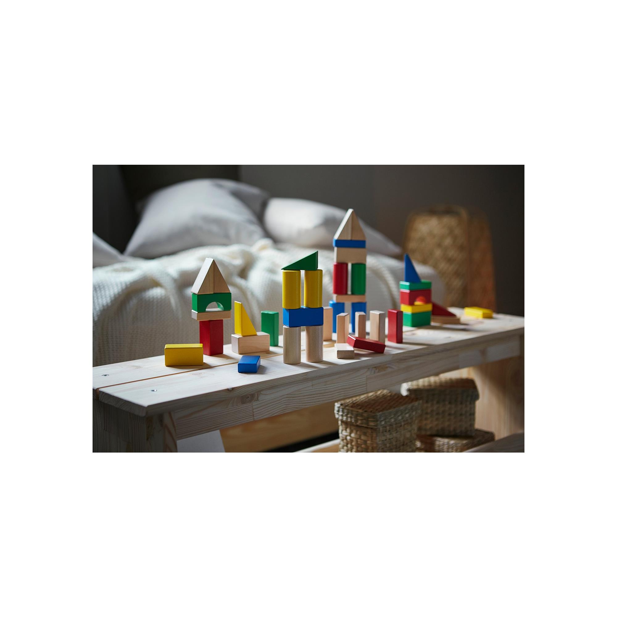 UNDERHALLA çok renkli ahşap oyun küpleri | IKEA