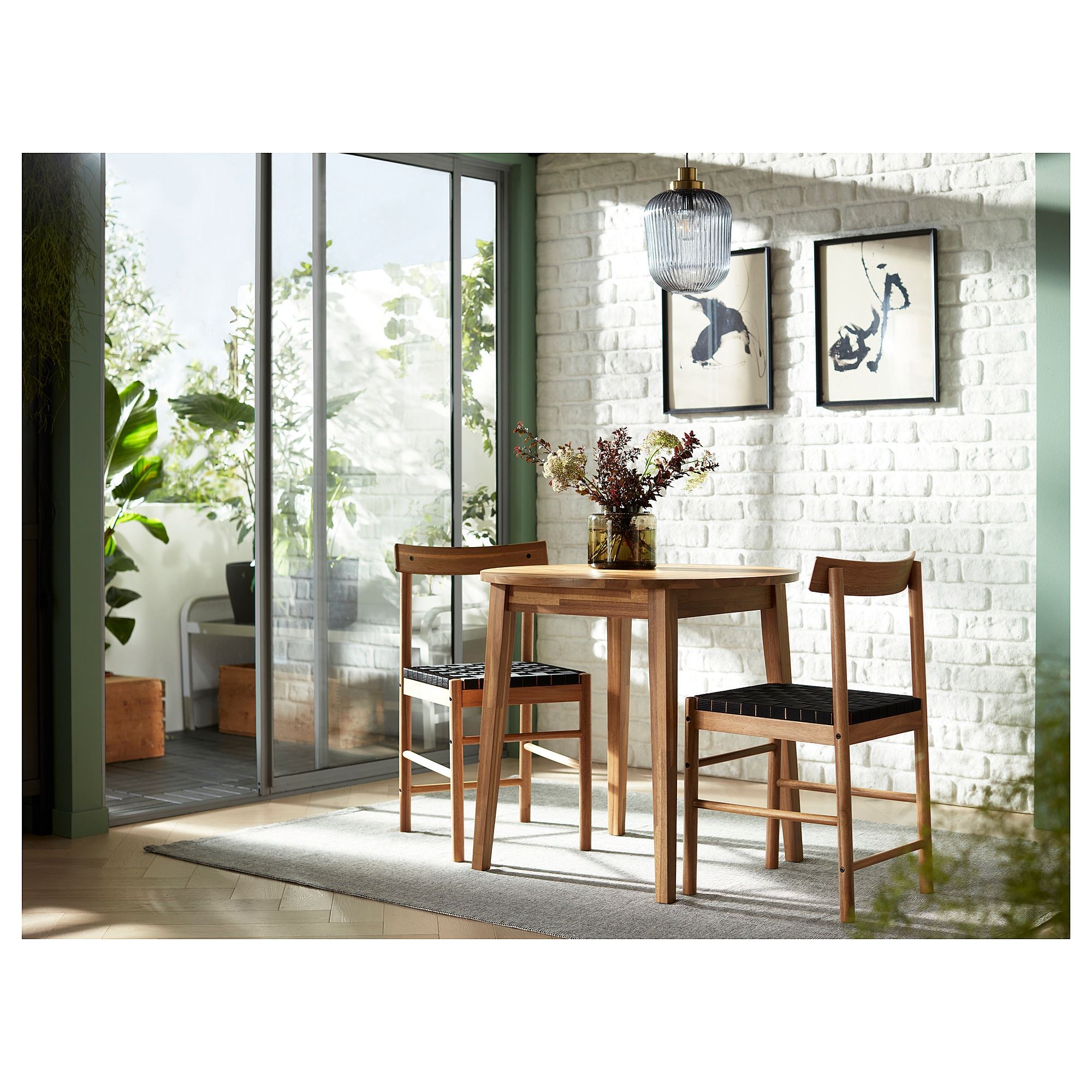 NACKANAS acacia upholstered wooden chair | IKEA