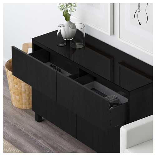 BESTA blackbrown 120x40x74 cm storage combination | IKEA