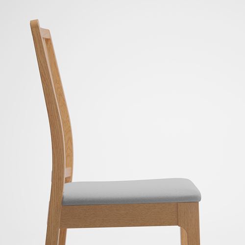 EKEDALEN oak/orrsta light grey upholstered wooden chair | IKEA