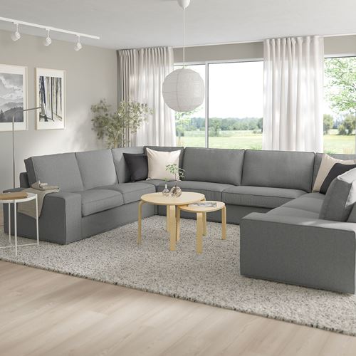 KIVIK tibbleby beige/grey u-shaped sofa, 7 seat | IKEA