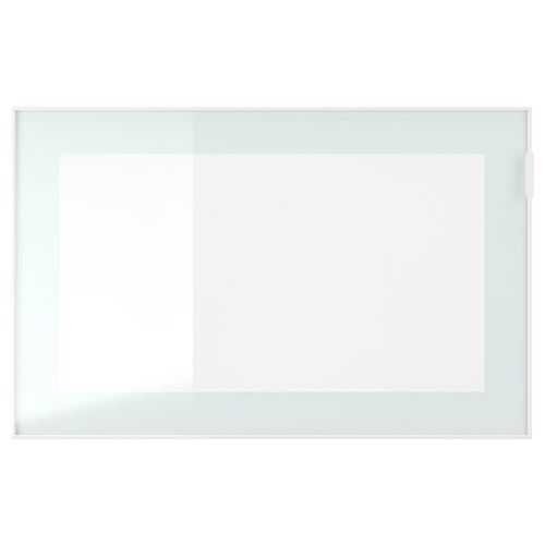 BESTA white-frosted glass 120x42x38 cm shelving unit | IKEA