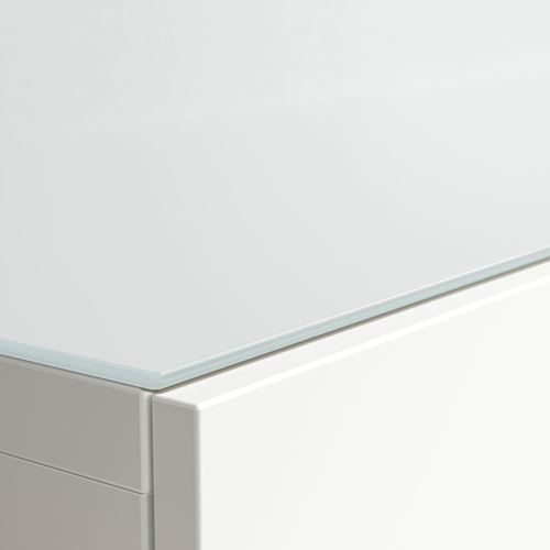 BESTA glass white 120x40 cm top panel | IKEA