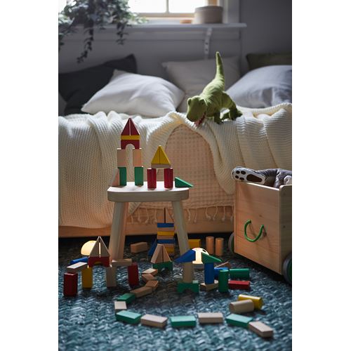 UNDERHALLA çok renkli ahşap oyun küpleri | IKEA