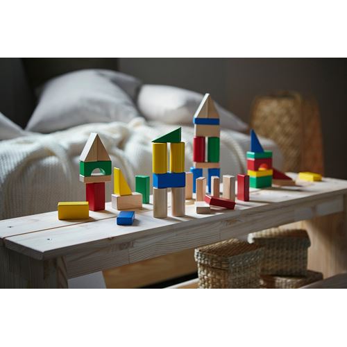 UNDERHALLA çok renkli ahşap oyun küpleri | IKEA