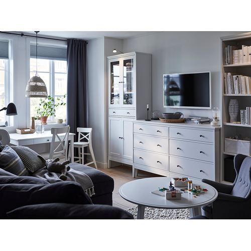 IDANAS white 81x39x211 cm glass-door cabinet | IKEA